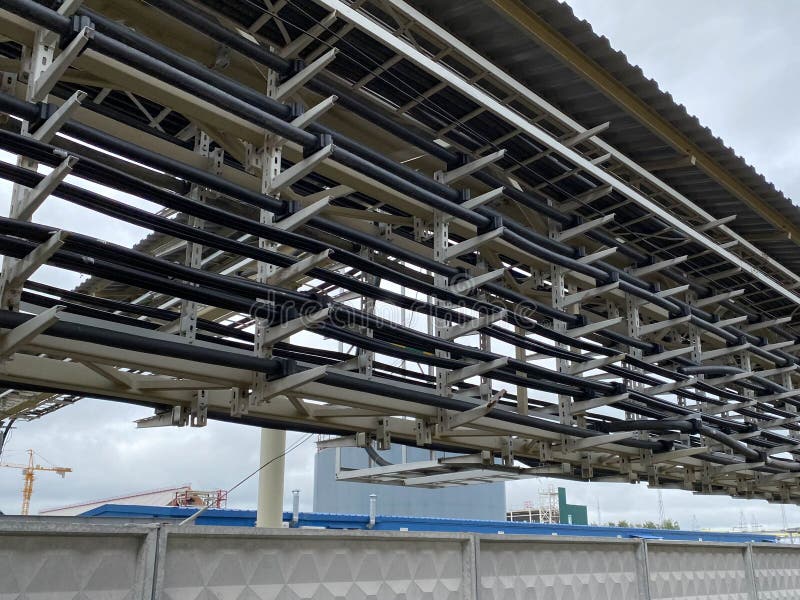 Cable Tray with Electrical Wiring Arrange on Ceiling at Offshore ...