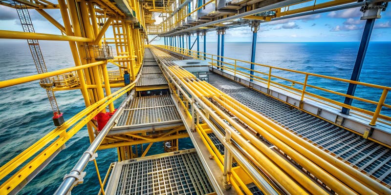 Cable Tray with Electrical Wiring Arrange on Ceiling at Offshore ...