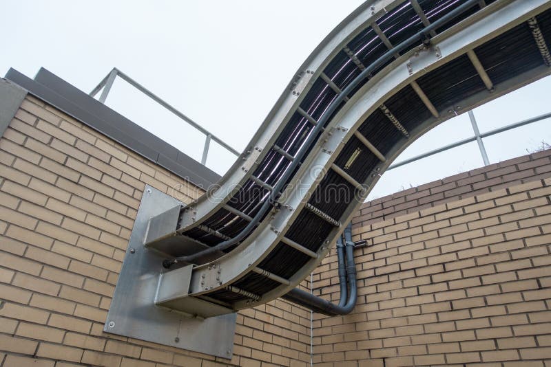 Cable Tray with Electrical Wiring Arrangement at Industrial Plant Stock ...
