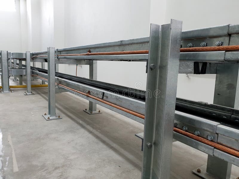 Cable and Grounding Installation on the Tray Stock Photo - Image of ...