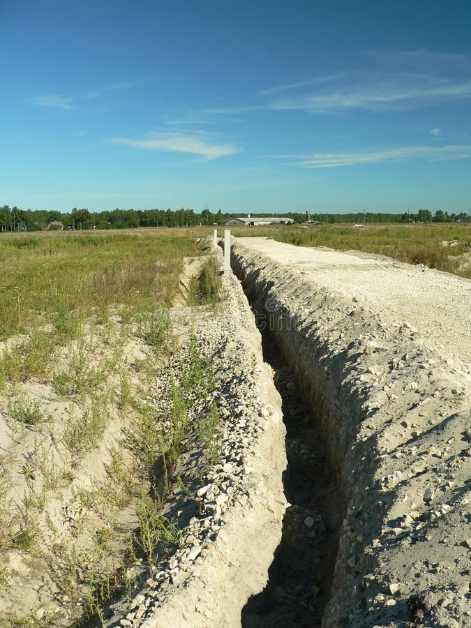 Cable trench stock image. Image of distribution, high, highvoltage - 489329