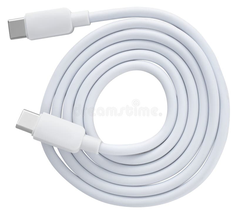 Cable with Type-C Connector, Insulated on White Background Stock Image ...