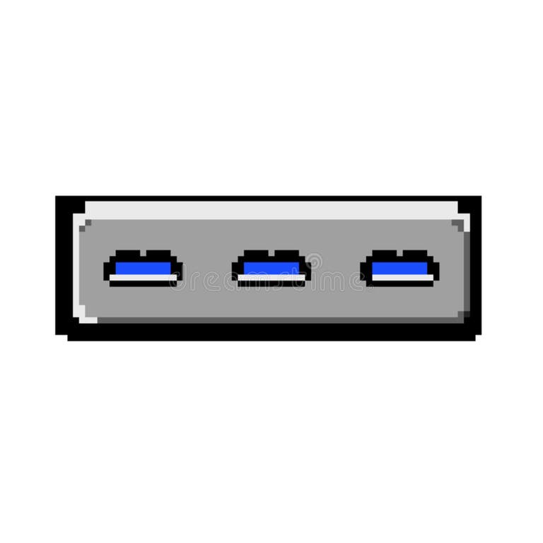 Cable Usb Hub Game Pixel Art Vector Illustration Stock Vector ...