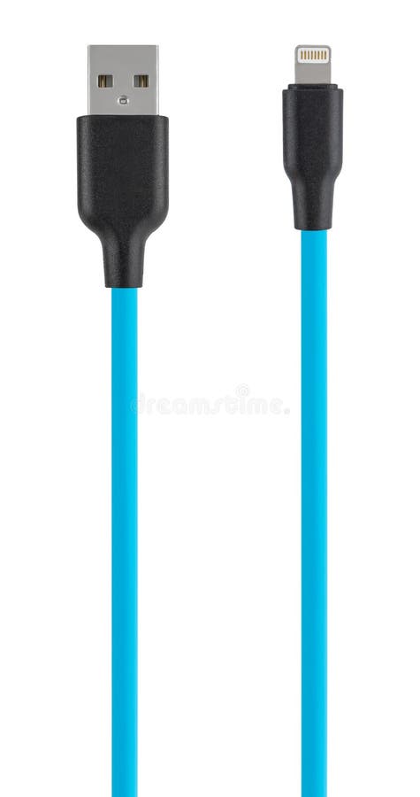 Cable with USB and Lightning Connector, on White Background Stock Photo ...