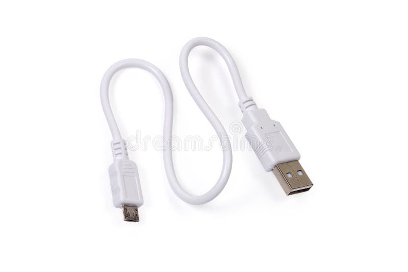 Cable USB-a To Micro USB-B on White Background Stock Photo - Image of ...