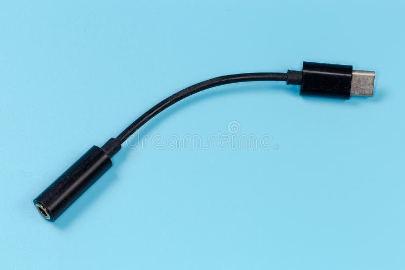 Cable USB Type-C To Mini Audio Jack Close-up Stock Image - Image of ...