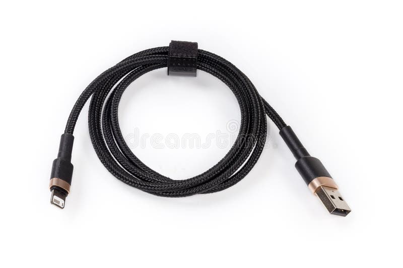 Cable USB Type-a To Lightning on a White Background Stock Photo - Image ...