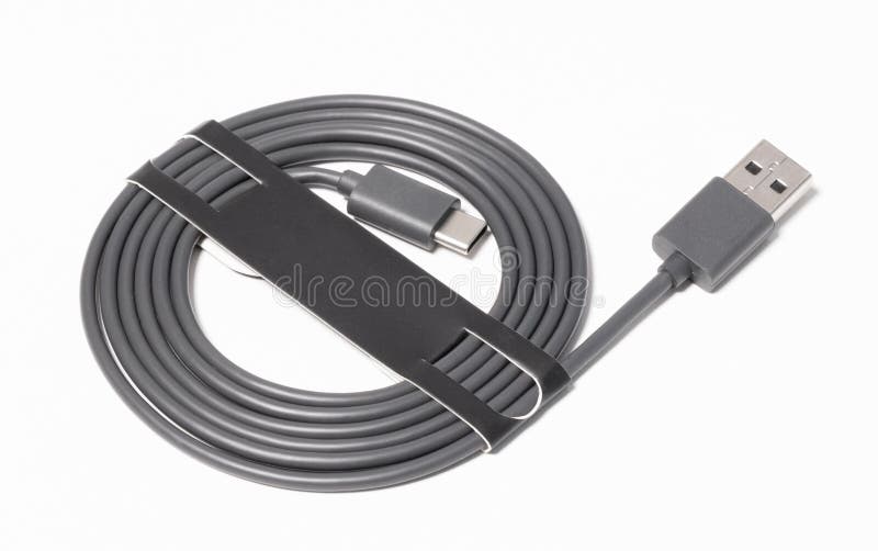 Cable usbc y usb aislados imagen de archivo. Imagen de cable - 238501453