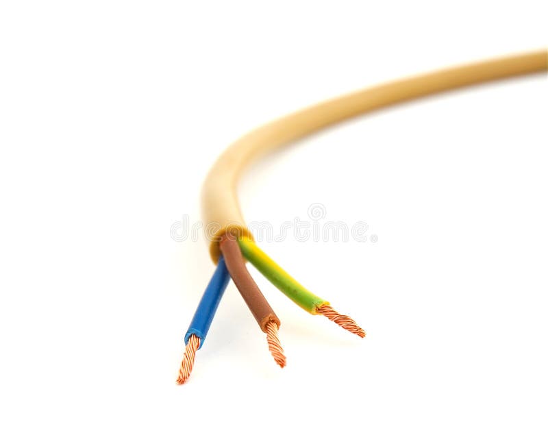 High Voltage 3 Phase Electrical Cable in Line View Stock Image - Image ...