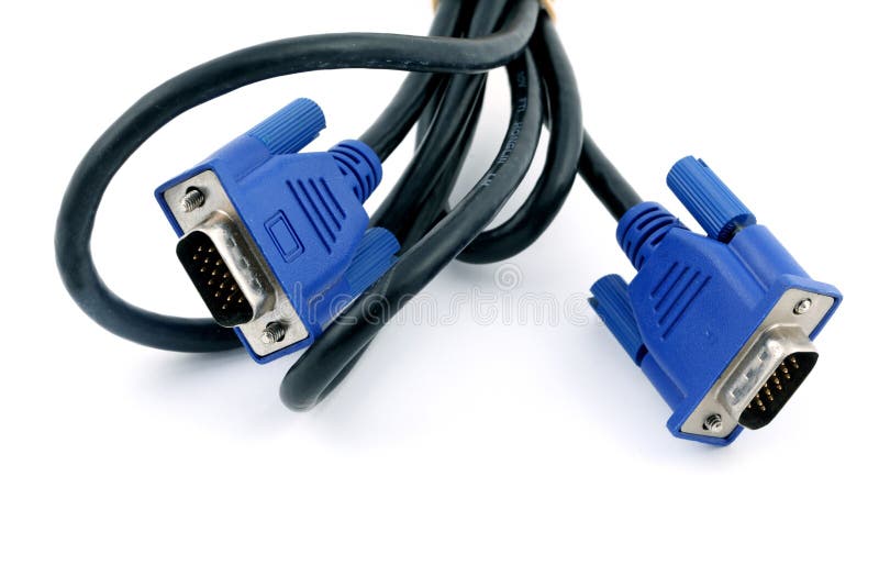 Cable Vga Azul Aislado Sobre Fondo Blanco Foto de archivo - Imagen de ...