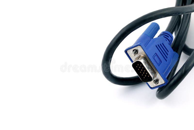 Cable Vga Azul Aislado Sobre Fondo Blanco Foto de archivo - Imagen de ...