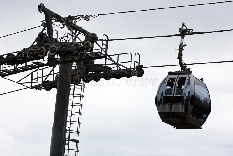 The Cable-way Cab Moves in the Fog Stock Photo - Image of season ...