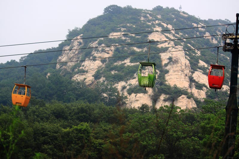 Cable way in China stock photo. Image of fountain, konya - 45337148