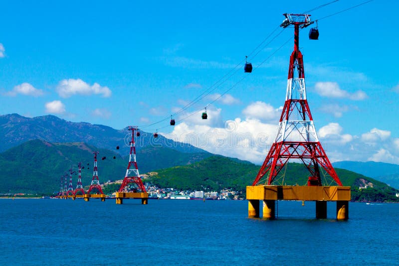 Cable way stock photo. Image of green, white, long, cableway - 45871468