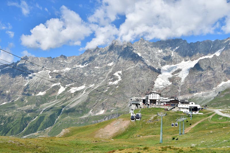 Cable Way in the Mountain with Clouds in Cervinia Editorial Stock Image ...