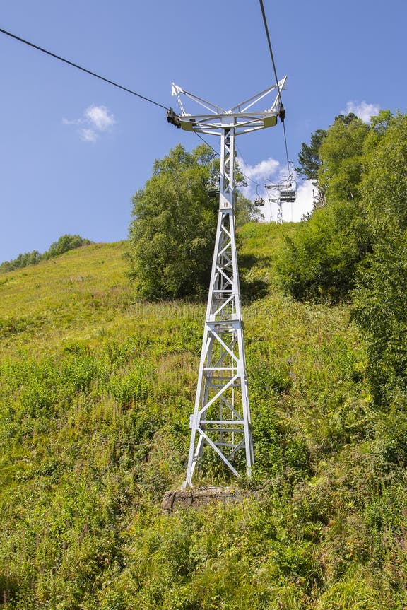 Cable Way in the Mountains. Cheget, Russia Stock Image - Image of ...