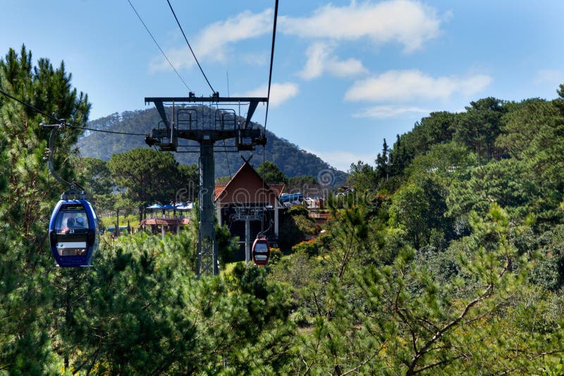 Cable way stock image. Image of asia, green, white, pine - 47468067