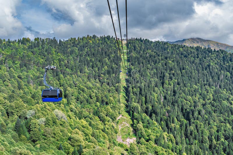 Cable Way To the Mountains. Stock Photo - Image of green, sunny: 105997604