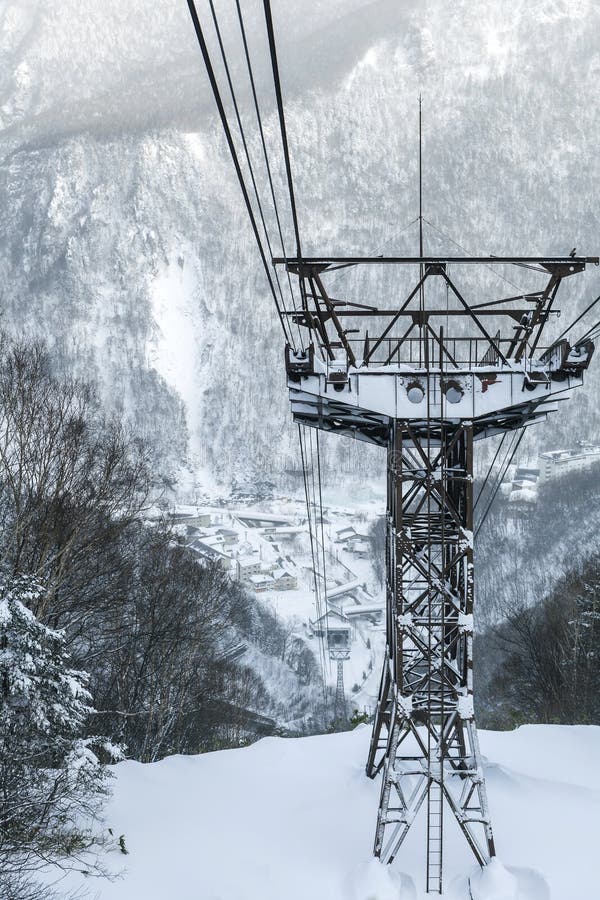 Cable way tower stock image. Image of land, japan, high - 34033417