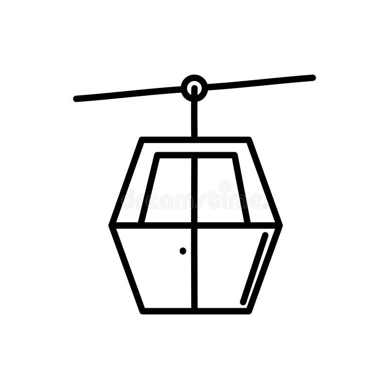 Cable Way Transport Linear Design Stock Vector - Illustration of ...