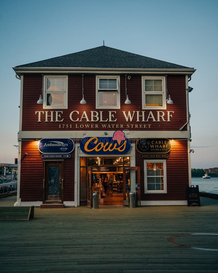 The Cable Wharf on the Waterfront at Sunset, Halifax, Nova Scotia ...