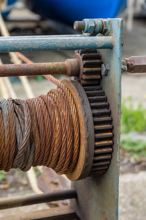 Cable winch stock image. Image of engineering, close - 78096767