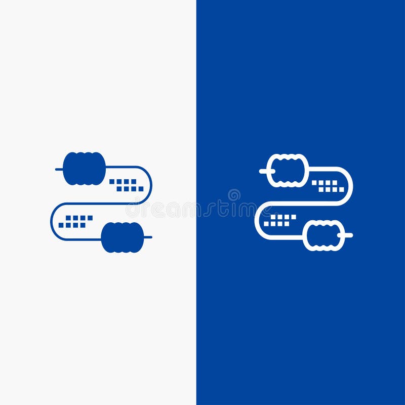 Cable, Wire, Joint, Capacitors Line and Glyph Solid Icon Blue Banner ...