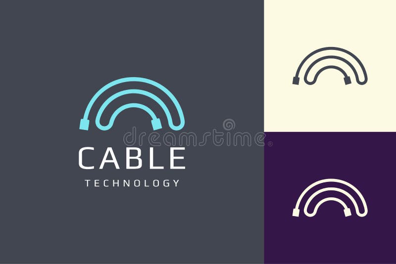 Cable or Wire Logo in Simple and Modern Shape Stock Vector ...