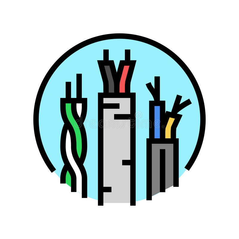 Cable Wiring Electronics Color Icon Vector Illustration Stock ...