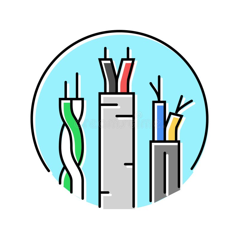 Cable Wiring Electronics Color Icon Vector Illustration Stock Photo ...