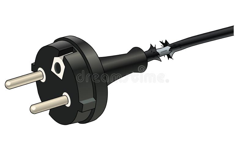 Cable Y Enchufe Dañados De Transmisión Ilustración del Vector ...