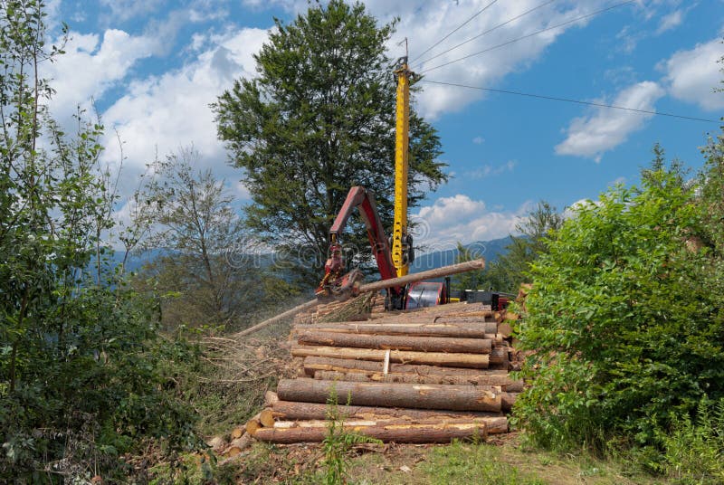 Cable yarding in Austria. stock photo. Image of austria - 92024902