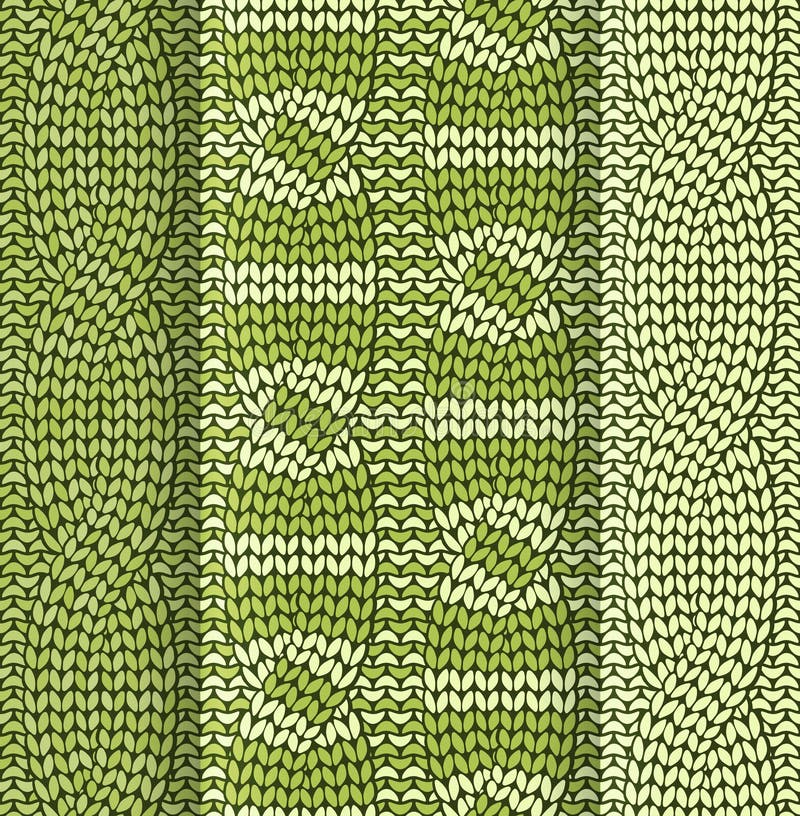 Cabled Knitted Pattern Green Stock Vector - Illustration of green ...