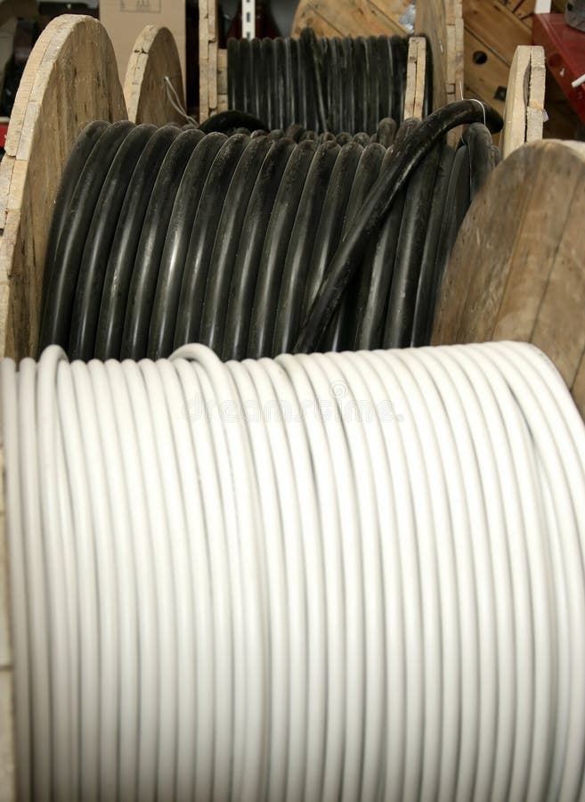 Spool of Cable and Fiber Optics Stock Image - Image of blue ...