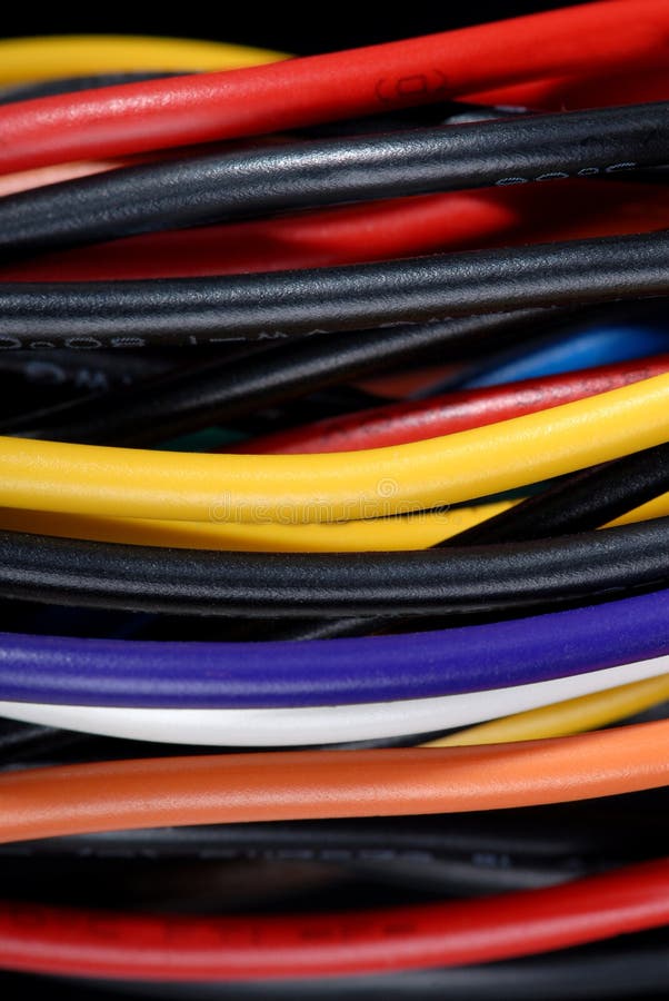 Cables stock image. Image of current, green, lead, numbered - 5281013
