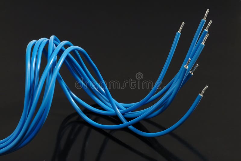 Blue Cables stock image. Image of current, electric, cord - 5606993