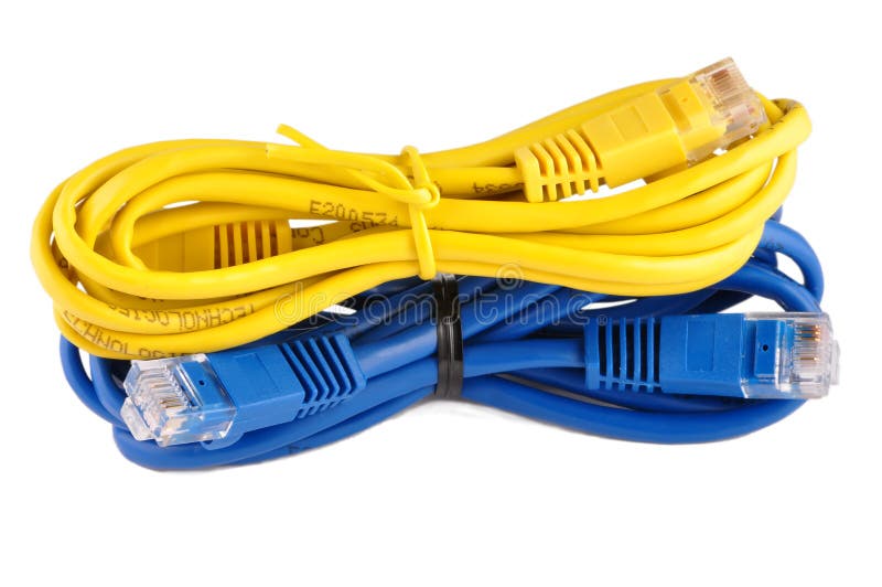 Cable Amarillo Cad5 De La Red Imagen de archivo - Imagen de servidor ...