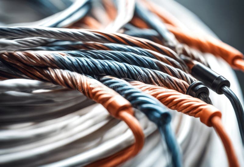 Cables Background Electric Olated White Bundle Cable Wire Sinuous ...