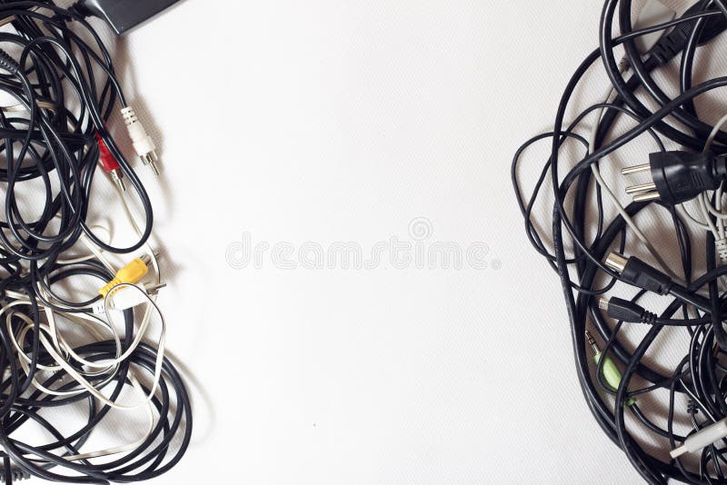 Cables on white background stock photo. Image of space - 61299834