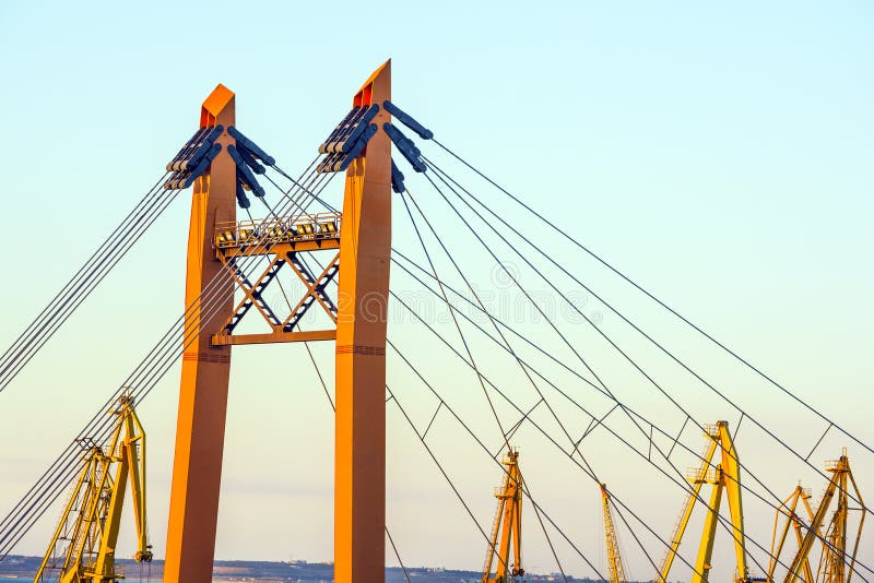 The cables of a bridge stock photo. Image of engineering - 75575764