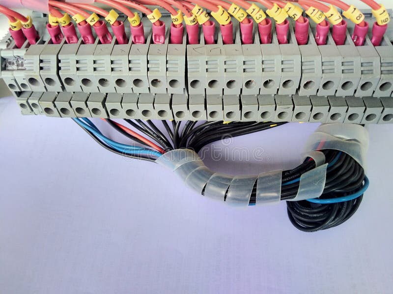 Cables and Cable Connectors for Control Panels-02 Stock Image - Image ...