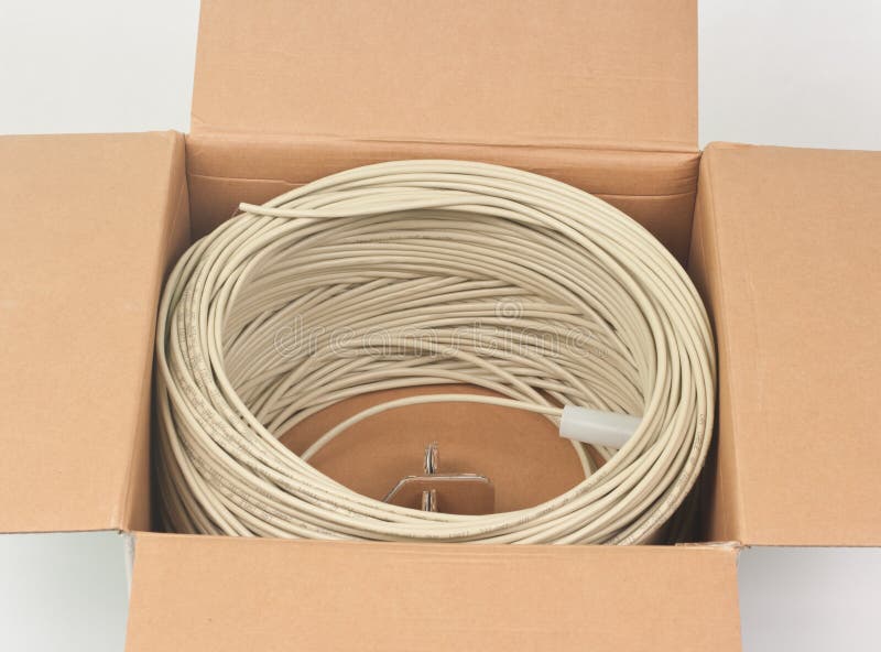 Cables in cardboard box stock photo. Image of rectangular - 23082898