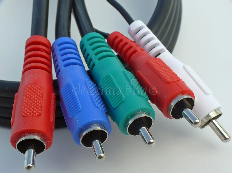 Cables componentes video foto de archivo. Imagen de rojo - 5931902