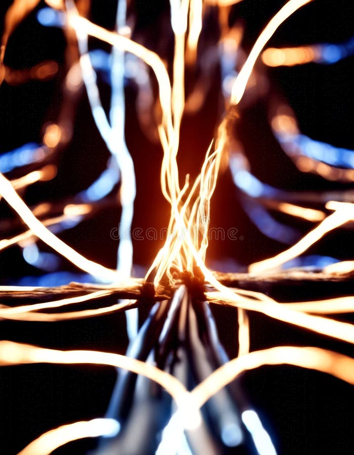 Cables Conceptual Electric Two Energy Spark Connection Wire Power ...