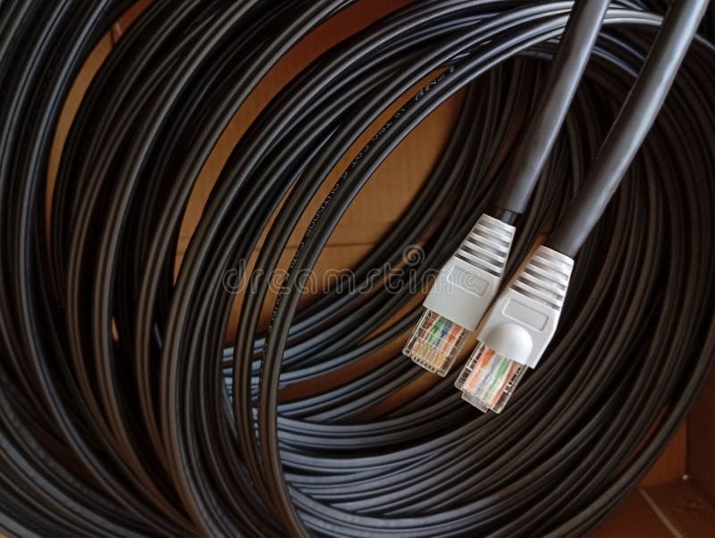 Blue Network Cables Connect, Forming a Digital Communication Line with ...