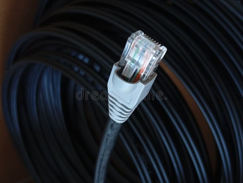 Blue Network Cables Connect, Forming a Digital Communication Line with ...