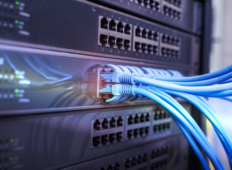 Network Cables Connected To Switch. Stock Photo - Image of exclusivity ... Network Cables Connected To Switch. Stock Photo - Image of exclusivity ...