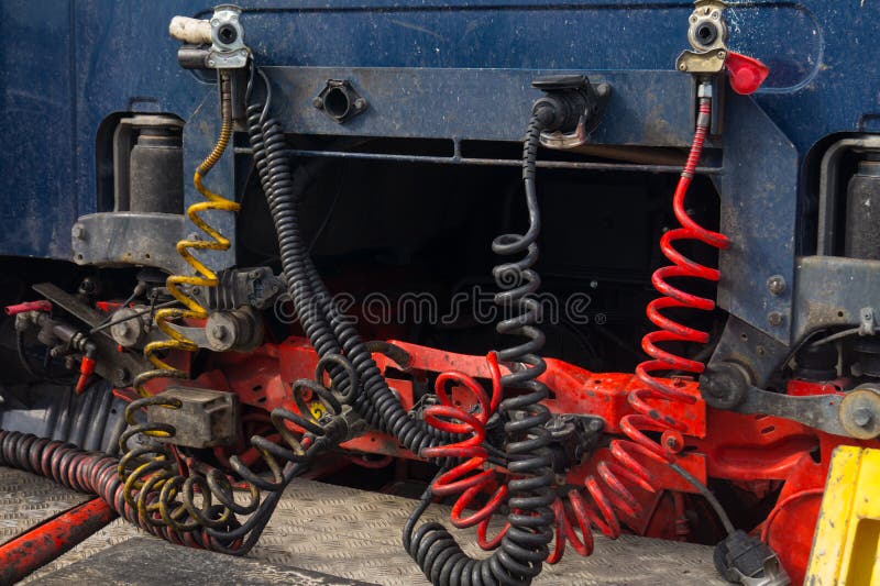 Cables Connecting Truck and Trailer Stock Image - Image of wire ...
