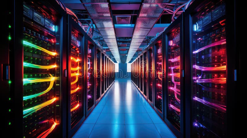 Cables Data Center Abstract Stock Illustration - Illustration of ...