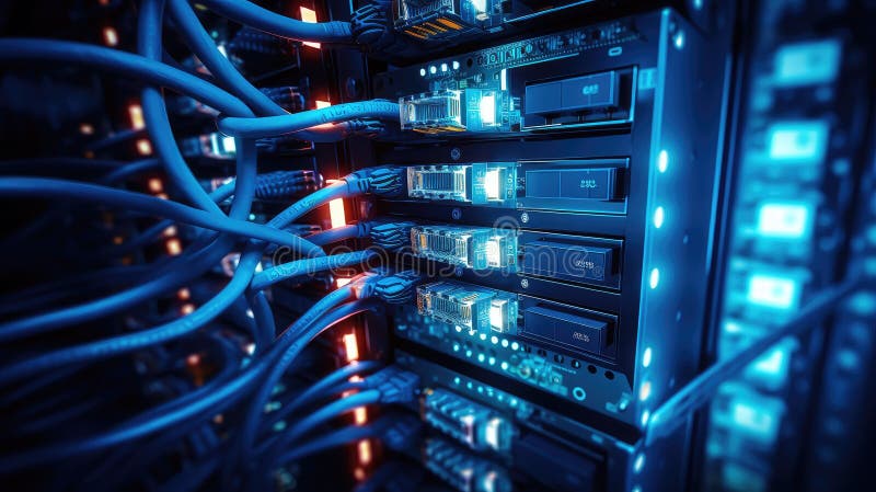 Cables Data Center Technology Stock Illustration - Illustration of ...